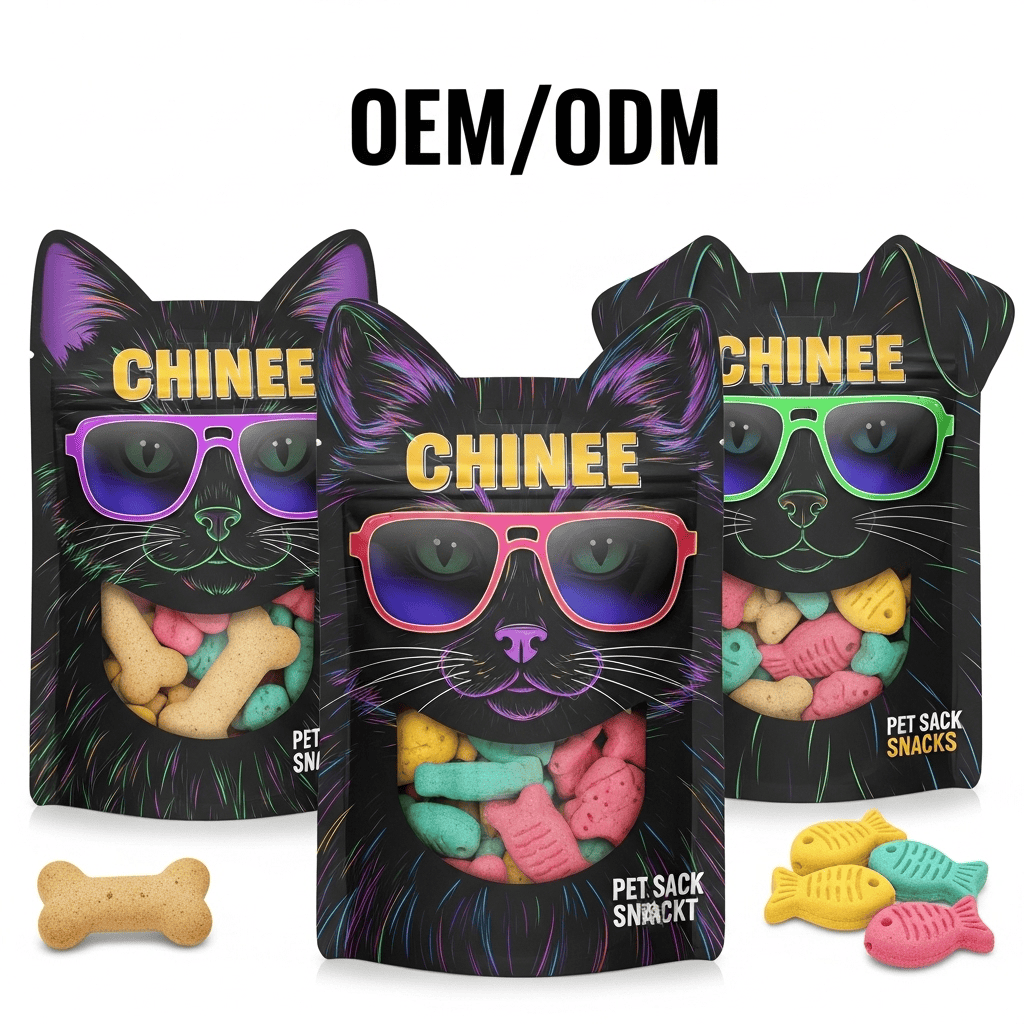 Customizable Cat-Shaped Pet Snack Packaging for Industry Applications ...